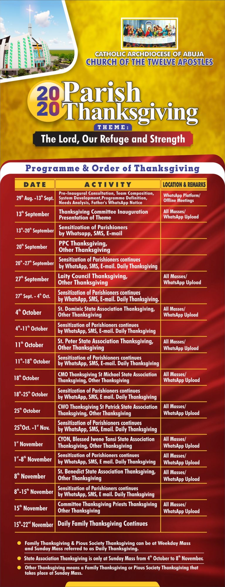 2020 Parish Thanksgiving | Church of the Twelve Apostles